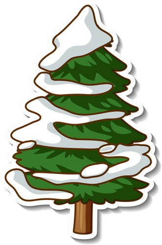 Pine trees covered with snow Royalty Free Vector Image