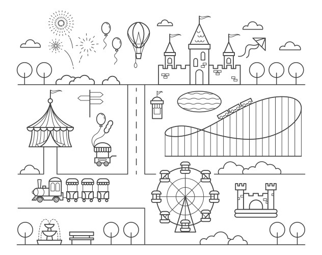 Amusement Park Map Vector Images (over 1,100)