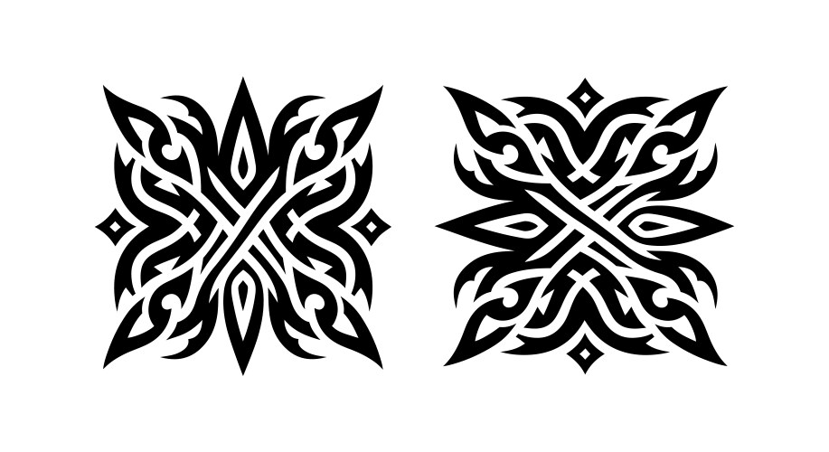 Flower Black Symmetrical Simple Vector Images (over 1,200)