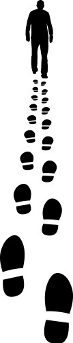 Walking away footsteps outgoing footprint Vector Image