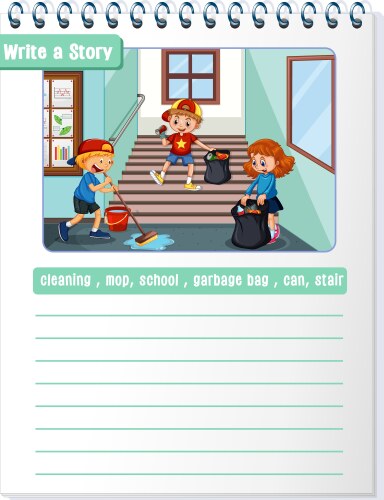 Elementary school students listening to the story Vector Image