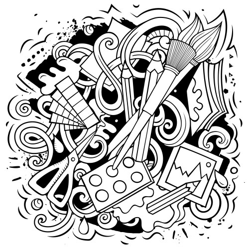 Set artist drawing art Royalty Free Vector Image