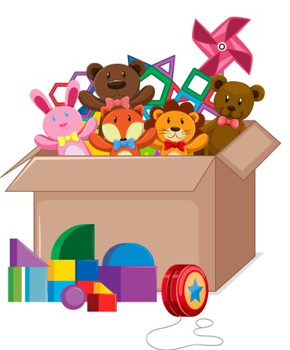 Toys sketch box Royalty Free Vector Image - VectorStock
