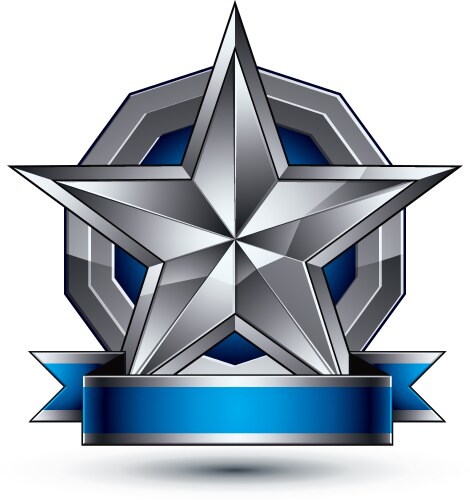 Silver Five-Point Star Royalty Free Vector Image