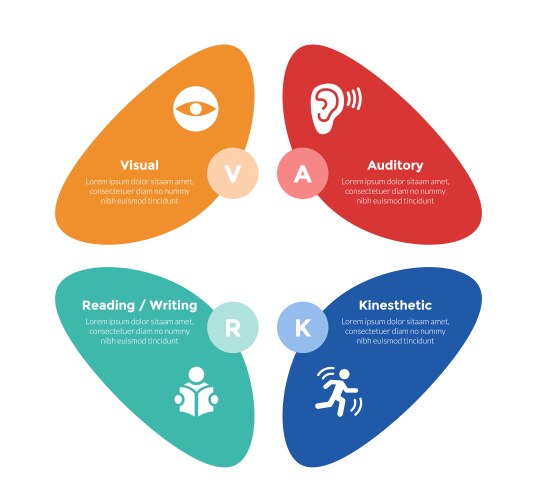 Vark learning styles infographics template Vector Image