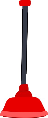 Drain plunger cartoon Royalty Free Vector Image