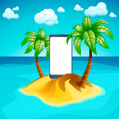 Cute island cartoon Royalty Free Vector Image - VectorStock