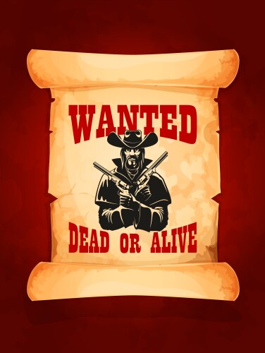 Wanted Dead or Alive Poster Vector Images (over 850)