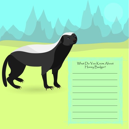 Honey badger ratel sketch Royalty Free Vector Image