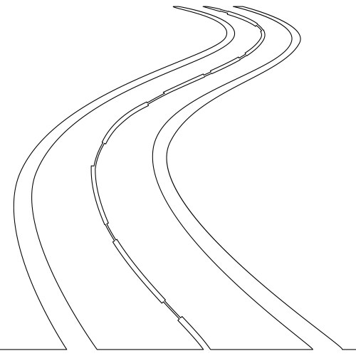 Continuous one line drawing of road direction sign