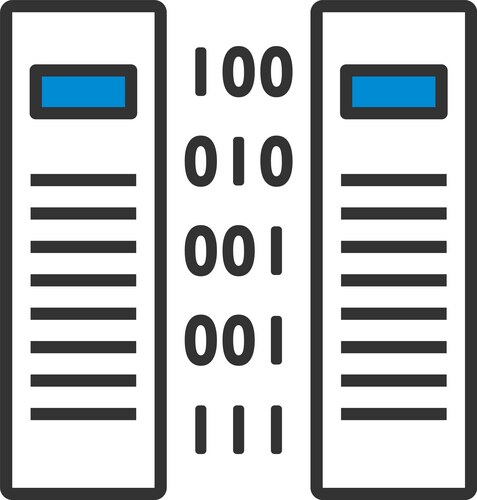 Pixel art of grey server rack Royalty Free Vector Image