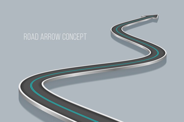Winding 3d road infographic concept on a white Vector Image
