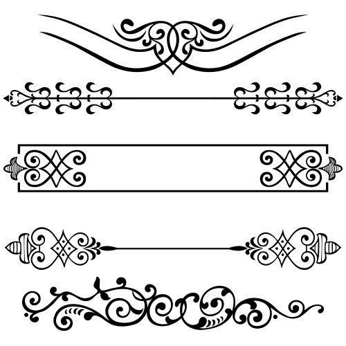 Set of calligraphic borders Royalty Free Vector Image