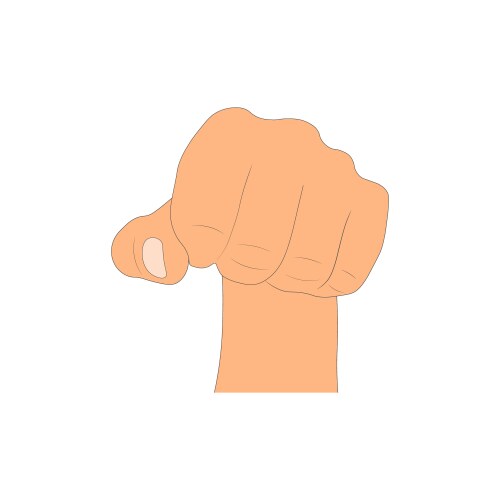 Drawing cartoon human arm isolated on white Vector Image