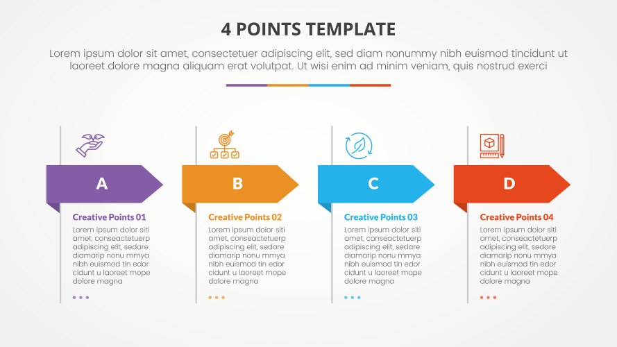 4 points stage list template infographic concept Vector Image
