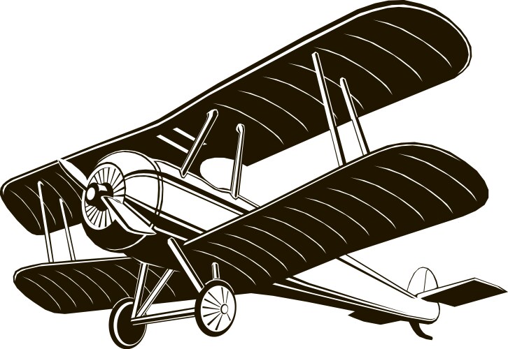 Classic biplane airplane Royalty Free Vector Image
