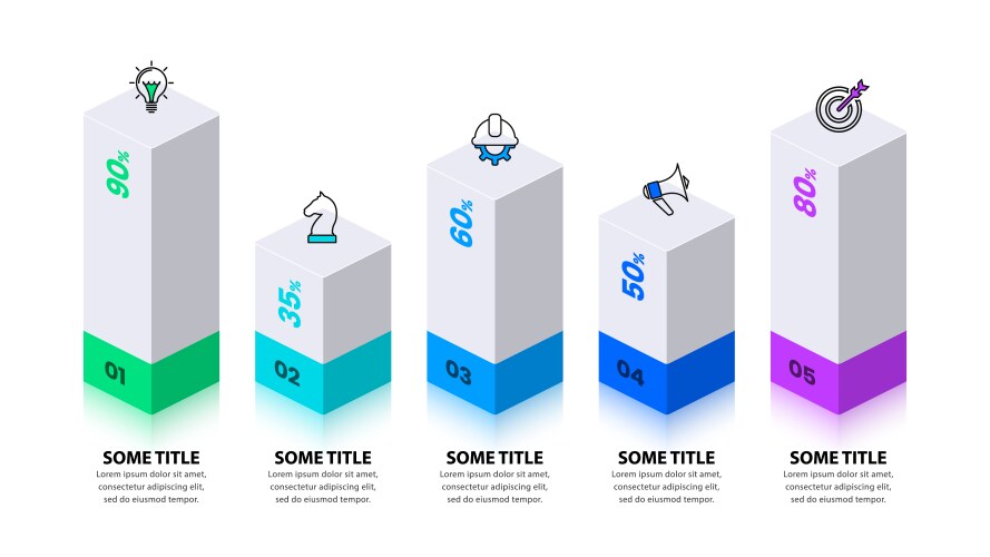 Infographic template 5 supporting pillars Vector Image