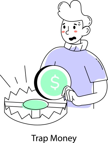 Trap money Royalty Free Vector Image - VectorStock