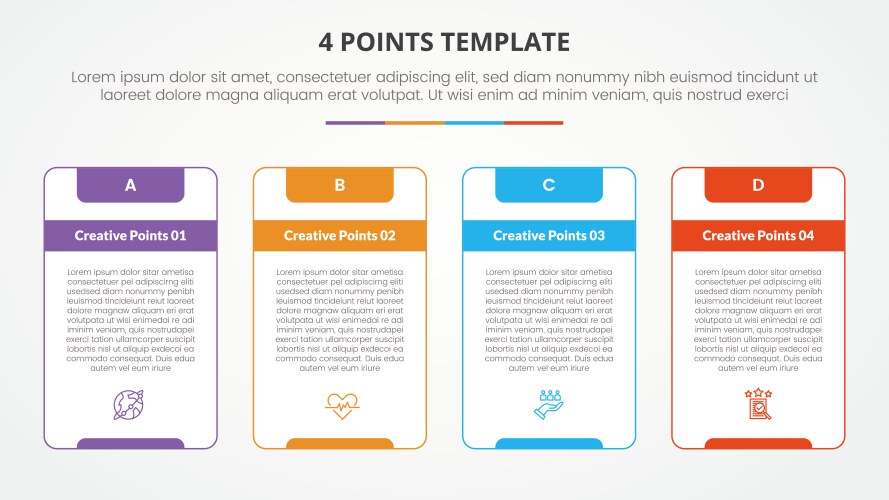 4 points stage list template infographic concept Vector Image
