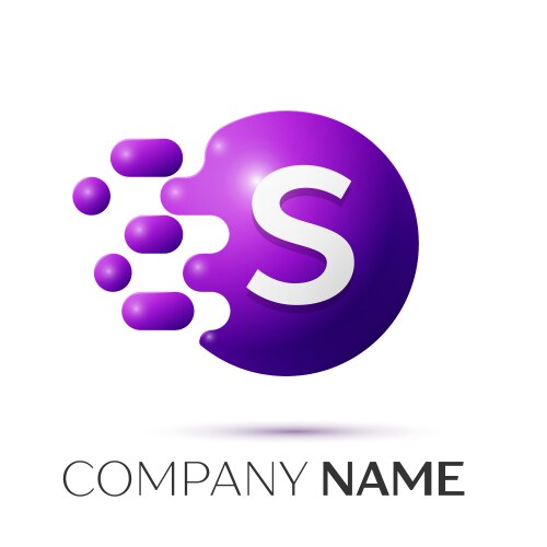 Colorful S Logo in Triangle Royalty Free Vector Image