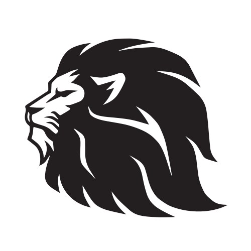 Wild lion icon logo mascot template Royalty Free Vector