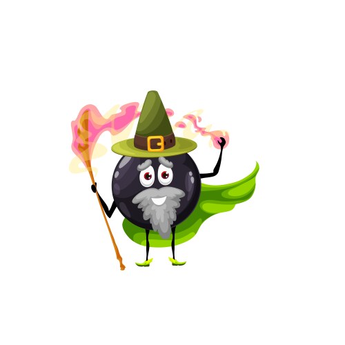 Cartoon watermelon fruit wizard magician character