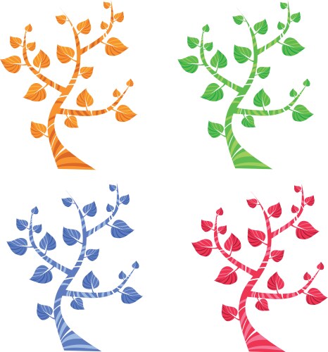 Four seasons concept art tree for your design Vector Image