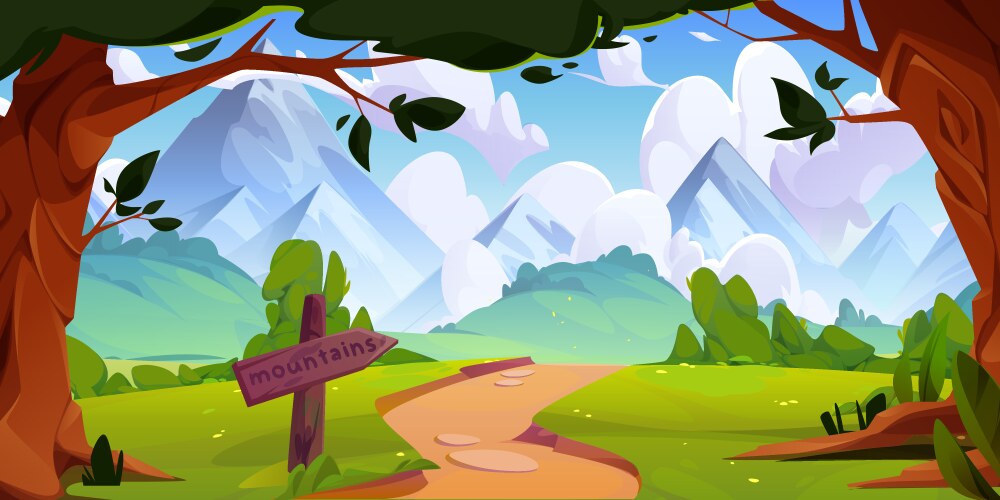 Forest with firtree and plants Royalty Free Vector Image