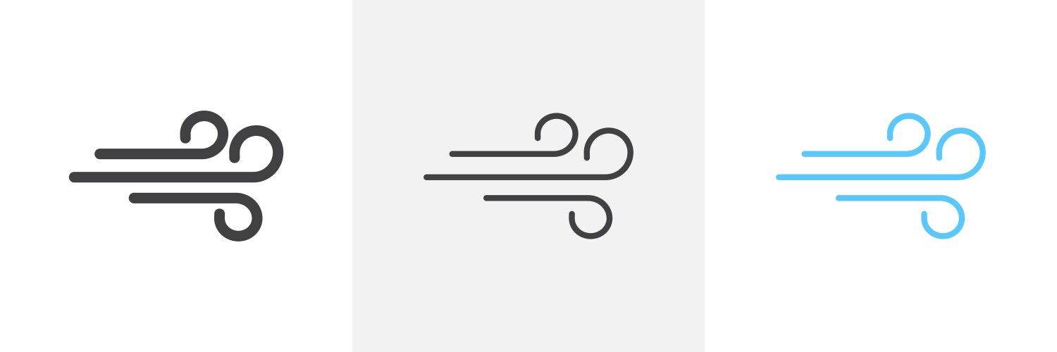 Wind icon set ocean air blow symbol cyclone flow Vector Image