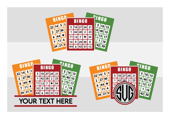 Bingo cards svg clipart Royalty Free Vector Image
