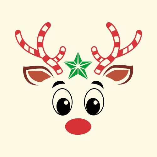 Christmas reindeer face Royalty Free Vector Image
