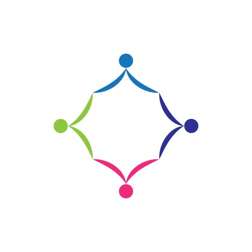 Colorful people and community logo Royalty Free Vector Image