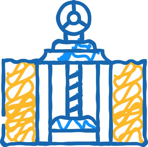 Oil rig crane petroleum engineer icon doodle Vector Image