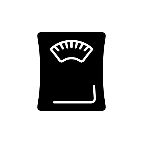 Scale icon set weighing machine symbol in black Vector Image