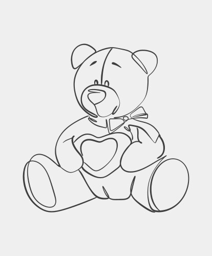 Teddy Bear Line Drawing Vector Images (over 5,300)
