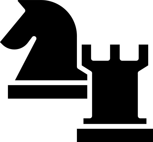 Icon bishop and knight chess piece strategy game Vector Image