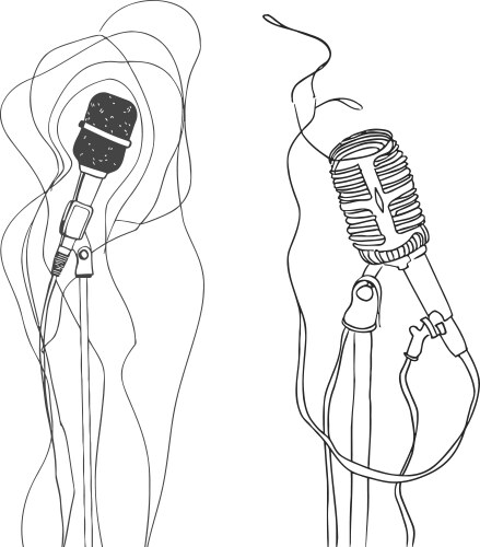 Microphone Line Drawing Vector Images (over 3,000)