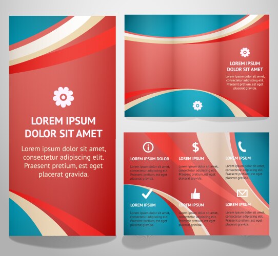 Professional three fold business flyer template Vector Image