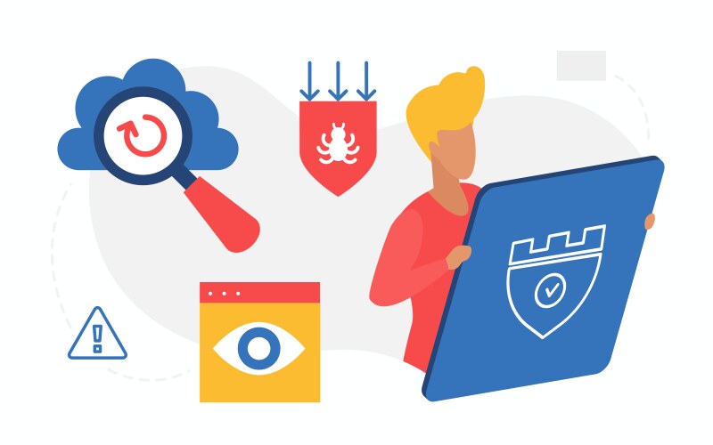 Cyber safety personal data protection in internet Vector Image