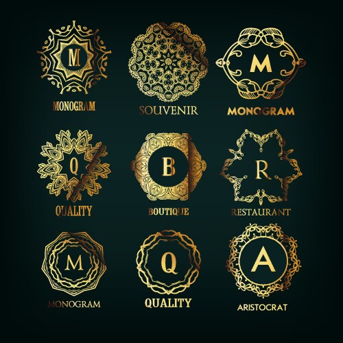 Set of luxury simple and elegant monogram designs Vector Image