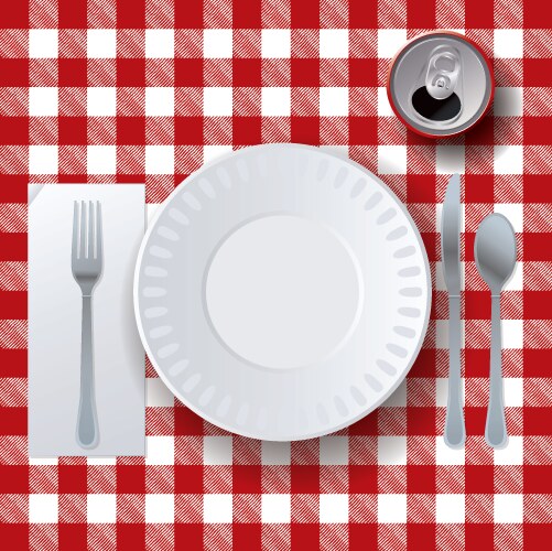 Picnic table cloth seamless checkered Royalty Free Vector