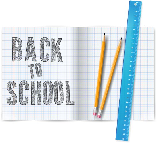 School rule supply and pencil Royalty Free Vector Image