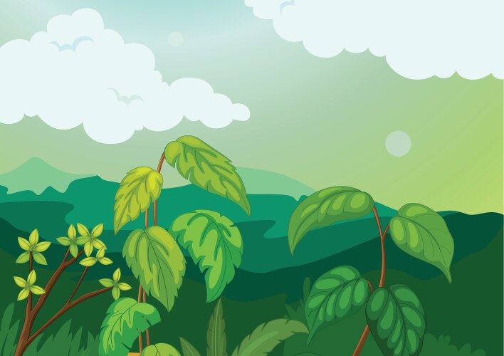 Abstract nature background with trees Royalty Free Vector