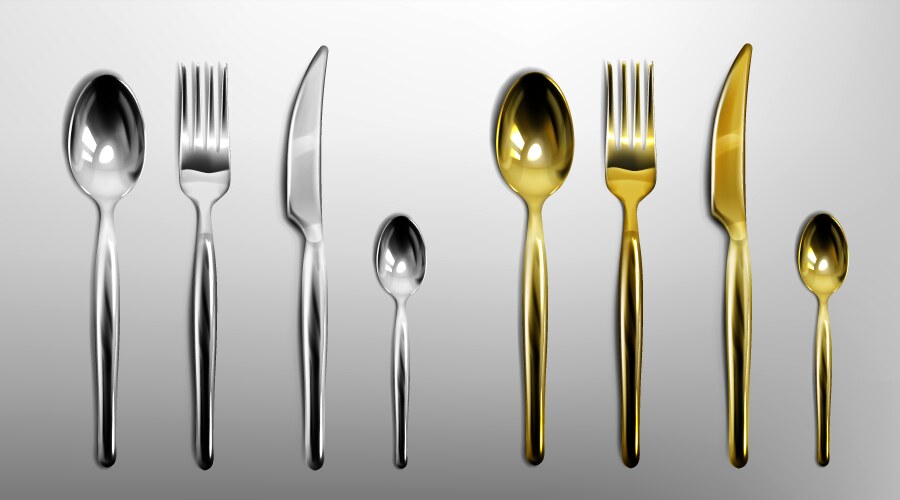 Golden Spoon Fork Vector Images (over 670)