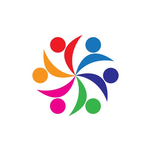 Colorful people and community logo Royalty Free Vector Image