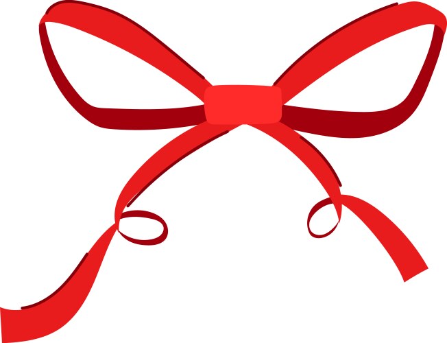 Bow red ribbon cartoon Royalty Free Vector Image