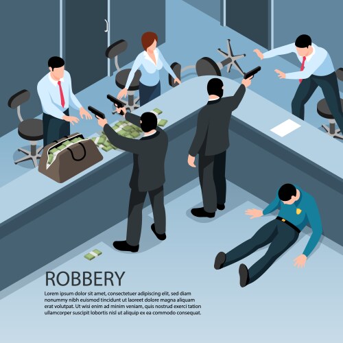 Isometric criminal set Royalty Free Vector Image