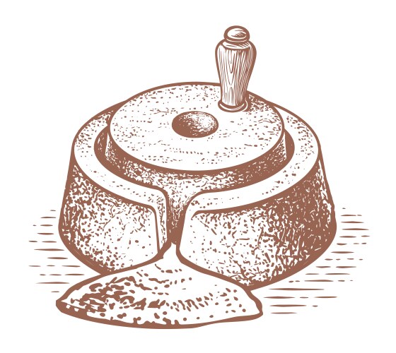 Manual old millstone grain grinding equipment Vector Image