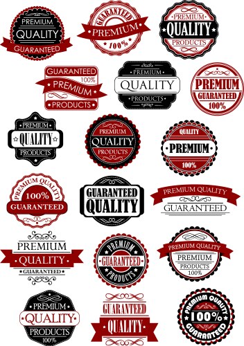 Premium and quality labels Royalty Free Vector Image