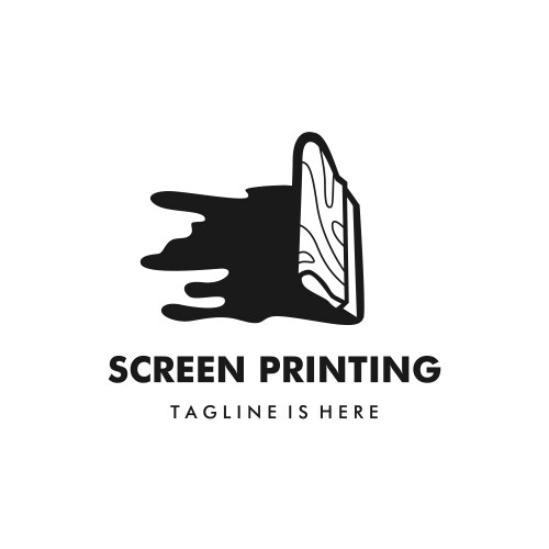 Squeegee screen printing logo icon Royalty Free Vector Image